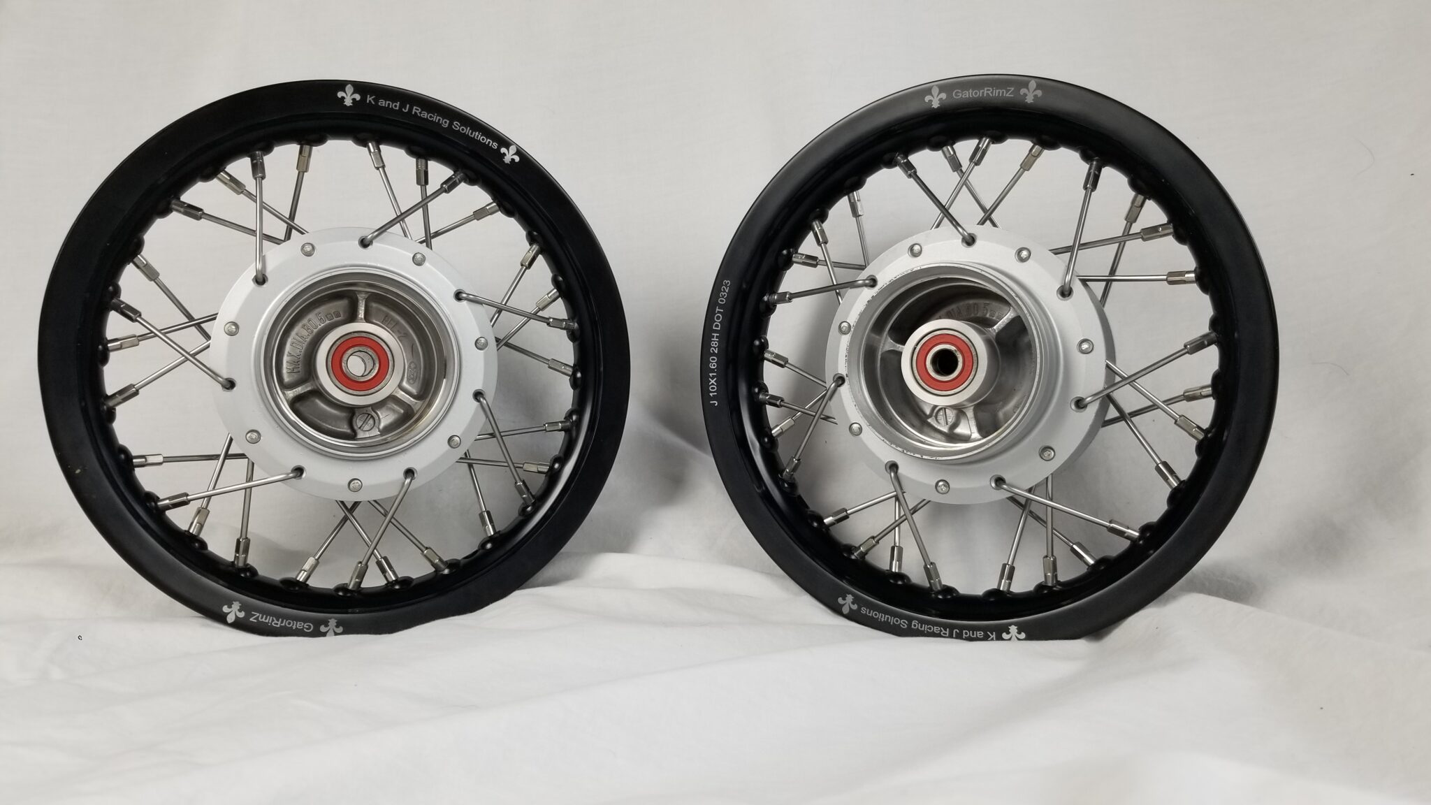 CRF50 complete built wheels with OEM hubs, 10″ x 1.60″ black rim ...